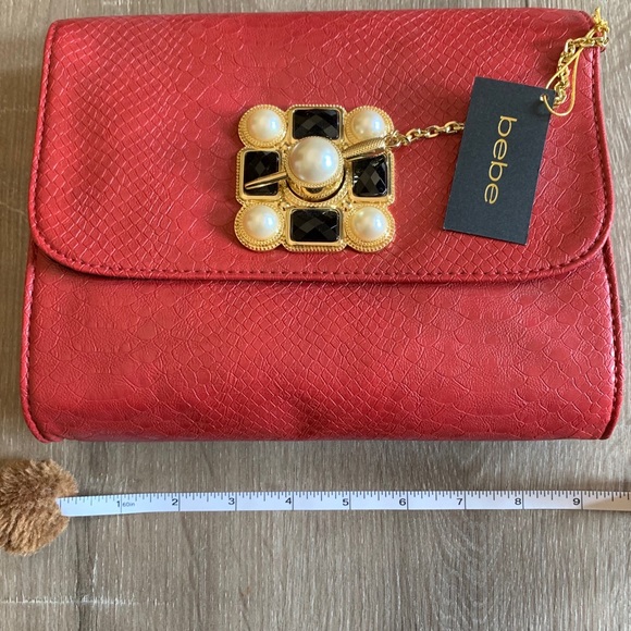 bebe | Bags | Bebe Marjie Crossbody Purse Clutch Red | Poshmark